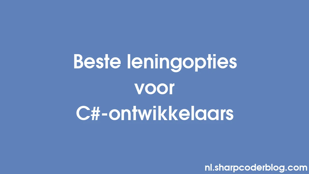 Beste Leningopties Voor C Ontwikkelaars Sharp Coder Blog 